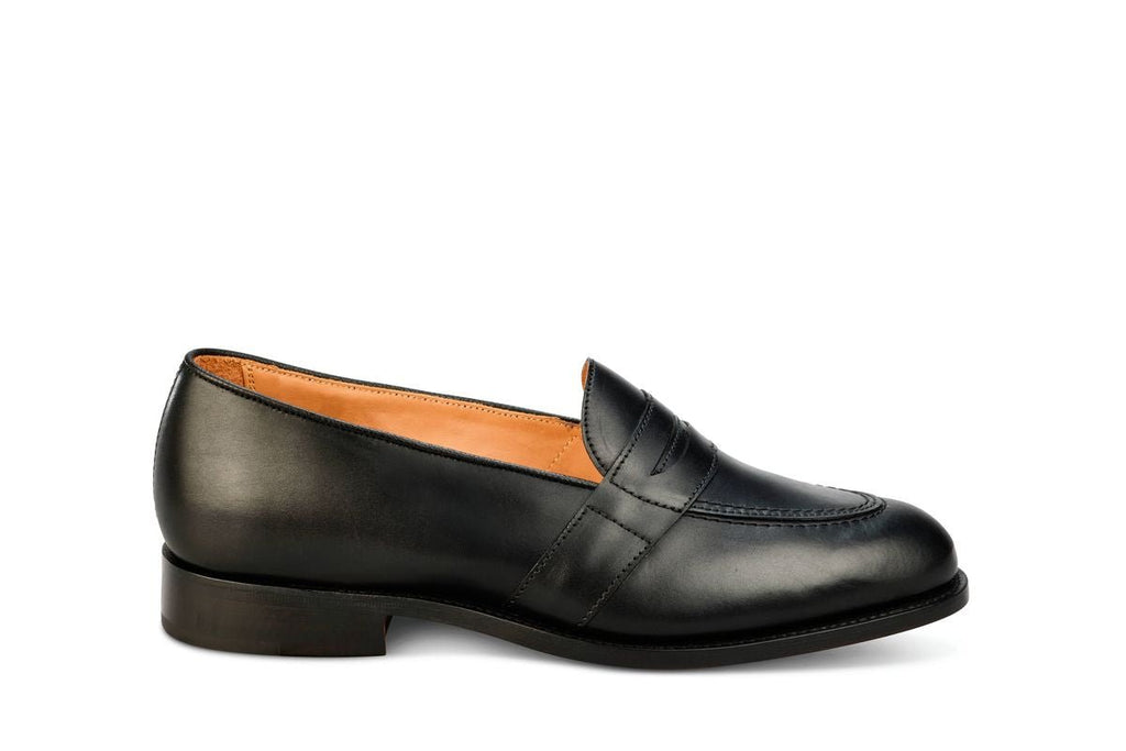 Alfred Penny Loafer - Black Calf – R E Tricker Ltd