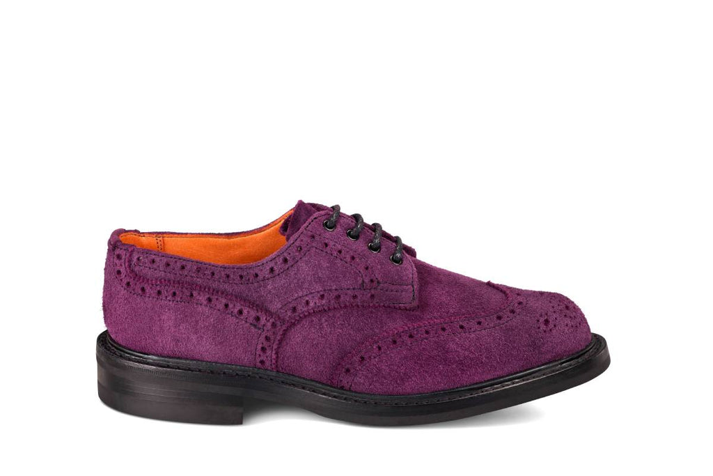 Anne Brogue Country Shoe - Burgundy/Black Reverse Kudu – R E Tricker Ltd