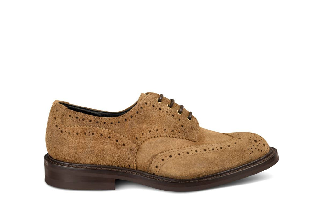 Bourton Country Shoe - Peanut Waxed Suede – R E Tricker Ltd