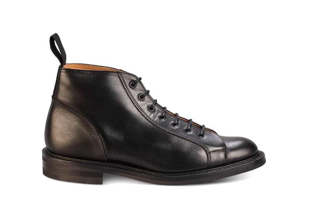 Ethan Monkey Boot - Black Calf – R E Tricker Ltd