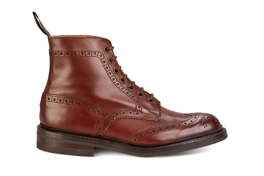 Stow Country Boot - Burgundy Burnished – R E Tricker Ltd