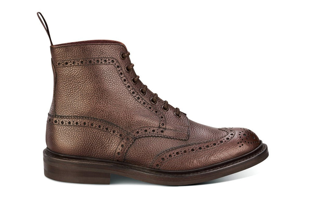 Stow Country Boot - Dark Brown Olivvia Scotch Grain – R E Tricker Ltd