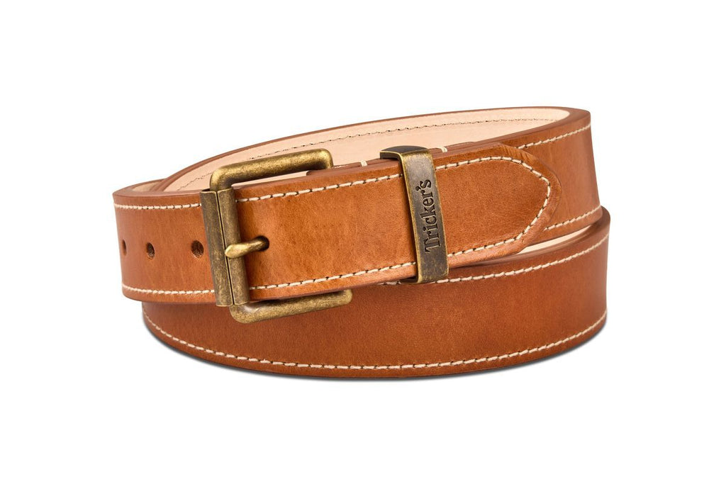 TRICKER'S LEATHER BELT - TAN – R E Tricker Ltd